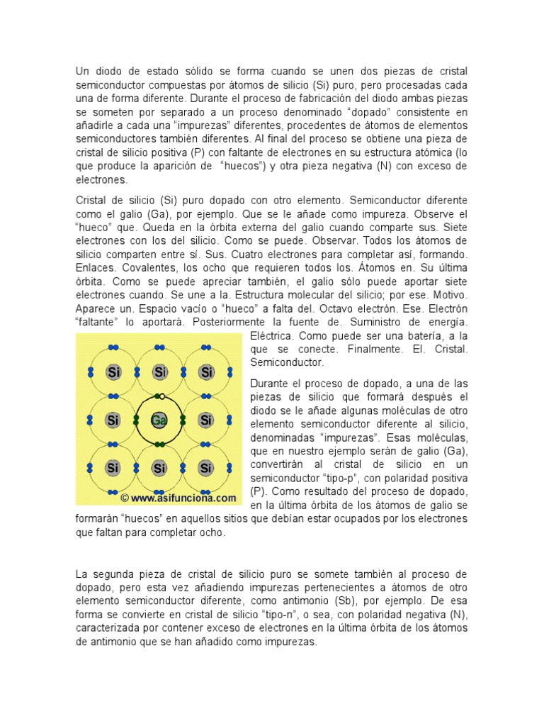 Fabricacion Del Diodo | PDF | Semiconductores | Dopaje (semiconductor)