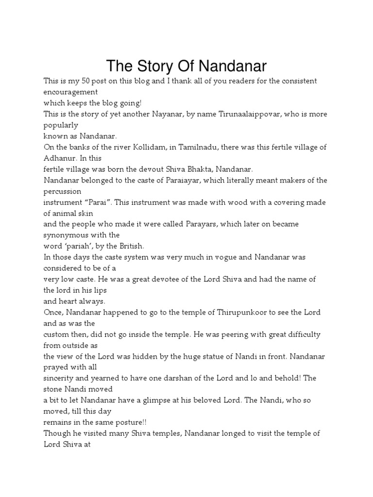 Story of Nandanar | Religion And Belief | Religion & Spirituality