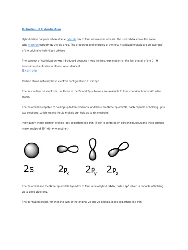 Definition of Hybridization | PDF | Atomic Orbital | Chemical Bond