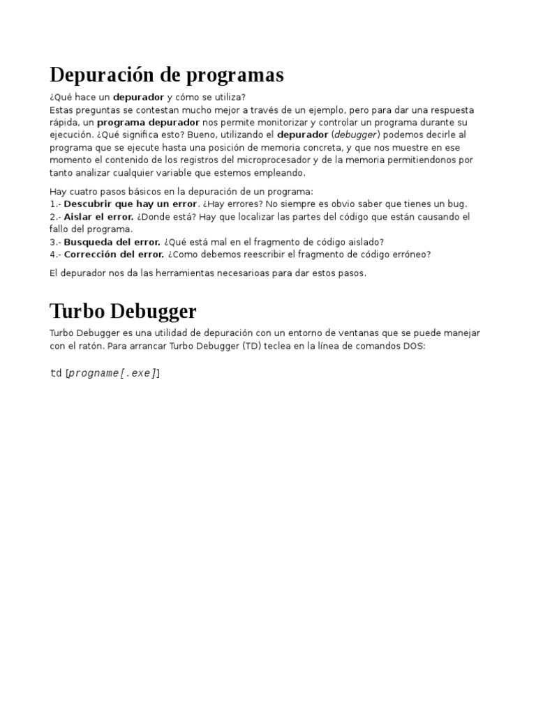 Manual Turbo Debbuger | PDF | Ventana (informática) | Programa de computadora