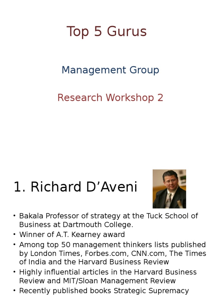 Top 5 Gurus: Management Group | PDF | Strategic Management | Innovation