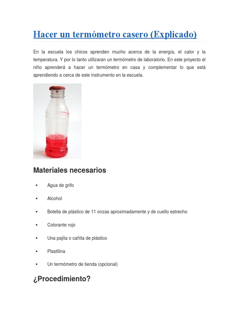Hacer Un Termómetro Casero | PDF | Oxígeno | Combustión