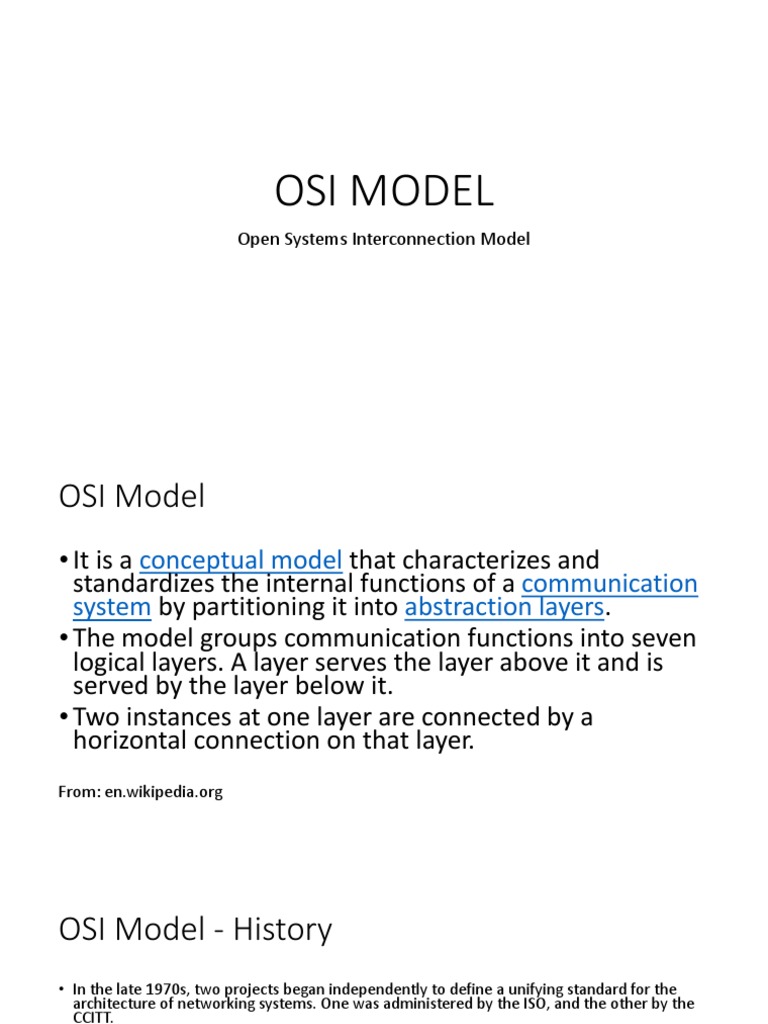 Osi Model: Open Systems Interconnection Model | PDF | Osi Model ...