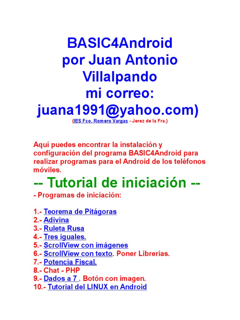 BASIC4 Android | PDF | Android (sistema operativo) | Cuál es la aplicación