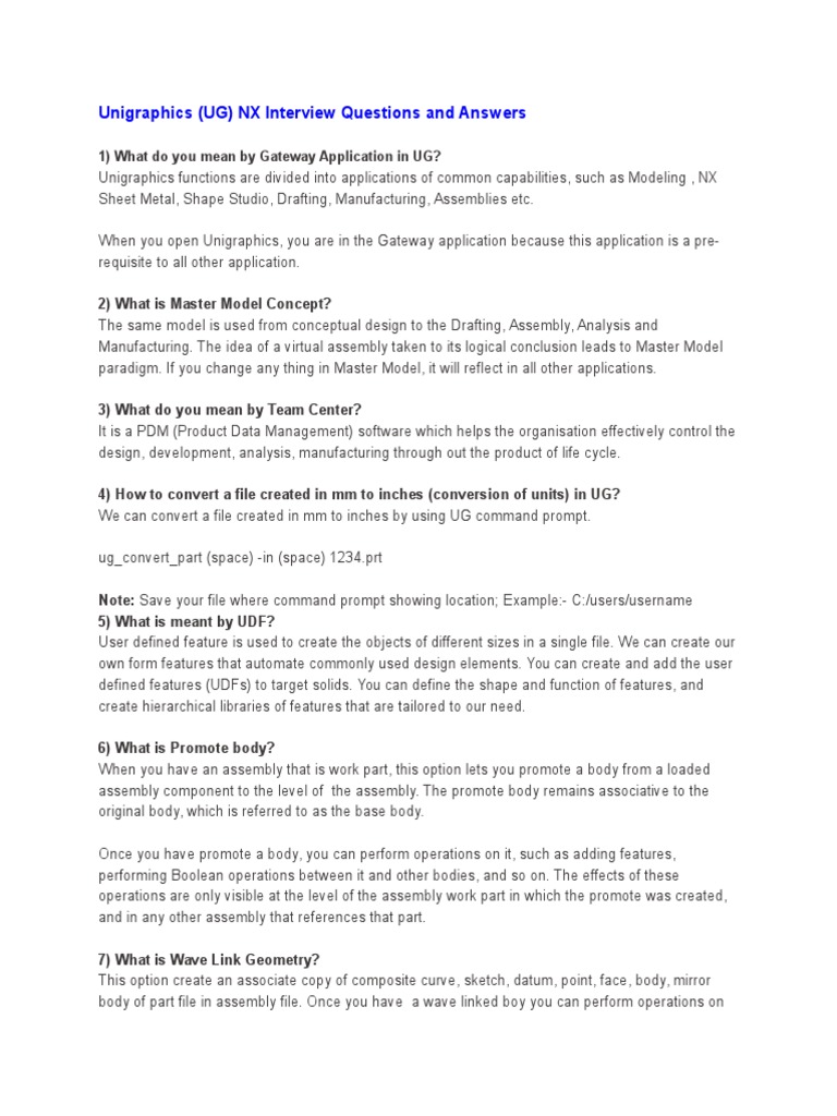 NX Interview Questions | PDF | Technical Drawing | Plane (Geometry)