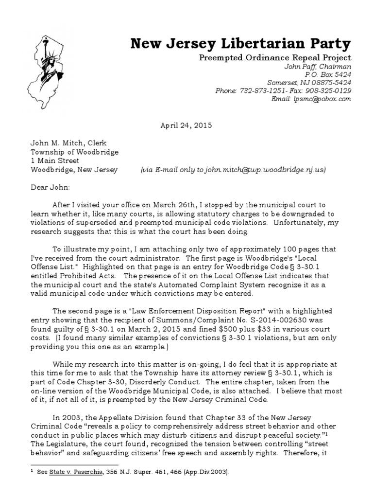 John Paff Letter To Woodbridge | Download Free PDF | Local Ordinance ...