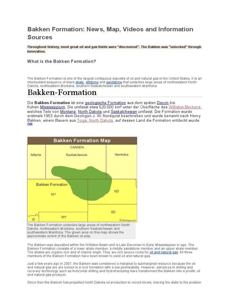 Bakken Formation | PDF | Hydraulic Fracturing | Petroleum