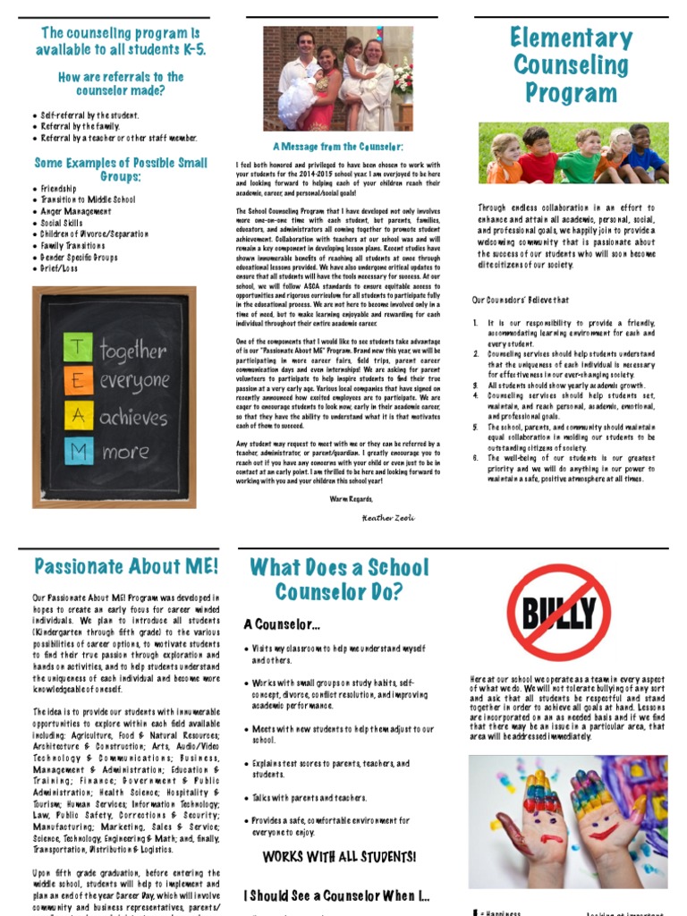 Elementary School Counseling Program | PDF | School Counselor | Teachers