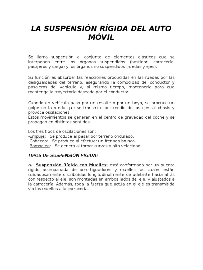 Suspension Rigida | PDF | Eje | Direccion