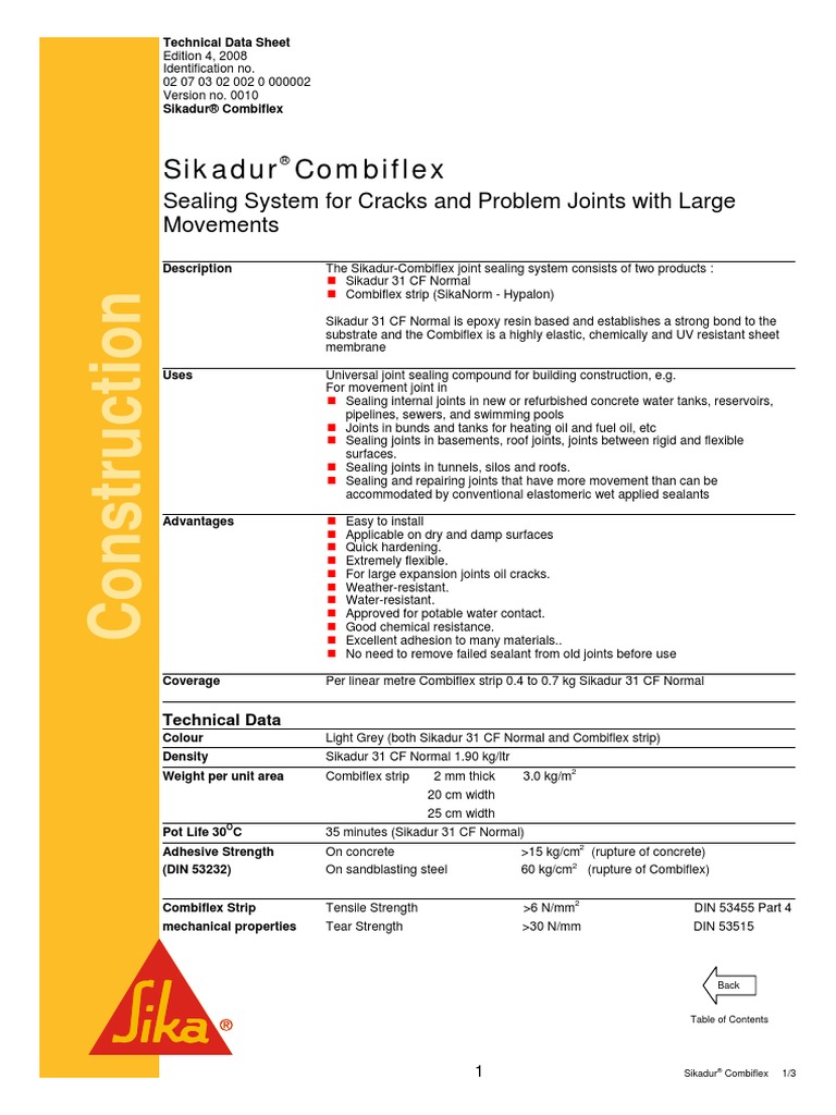 Sikadur Combiflex: Sealing System For Cracks and Problem Joints With ...