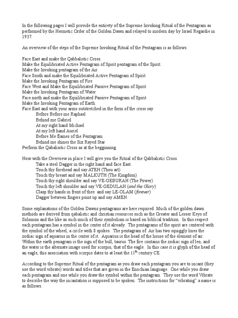 Invoking Ritual of The Pentagram | PDF | Names Of God In Judaism ...