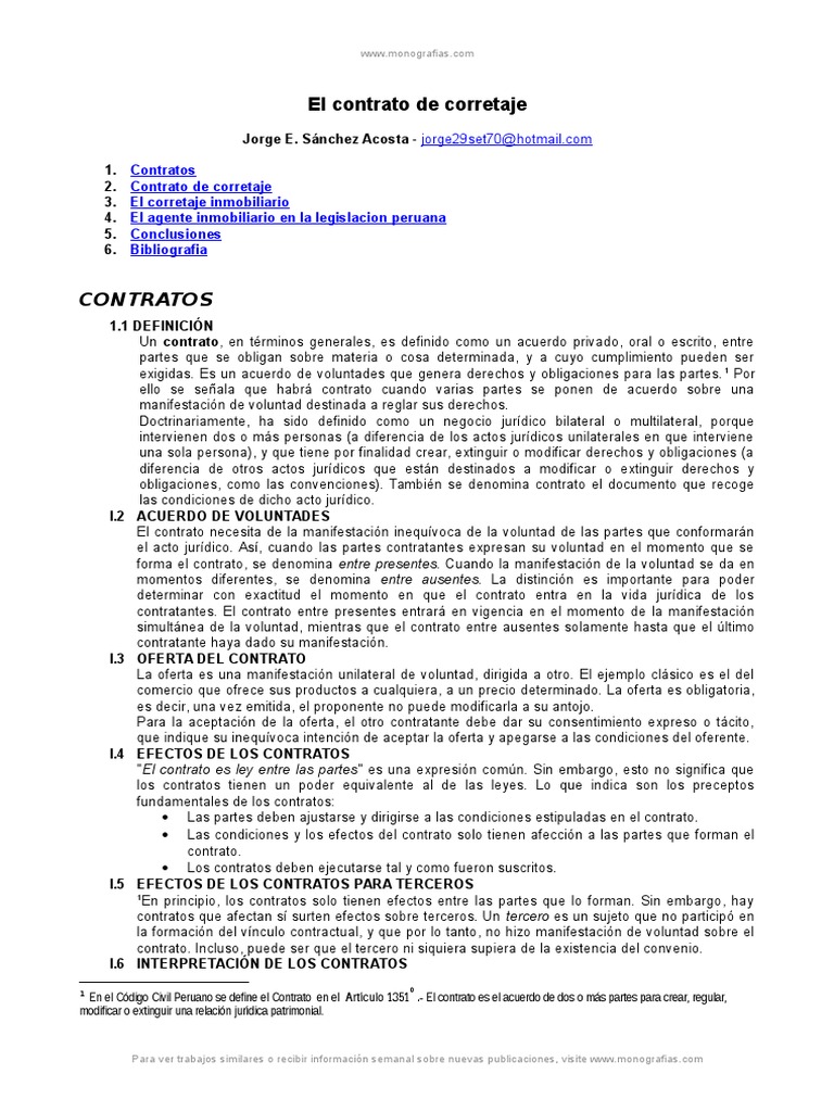 Contrato Corretaje | PDF | Seguro | Conceptos legales