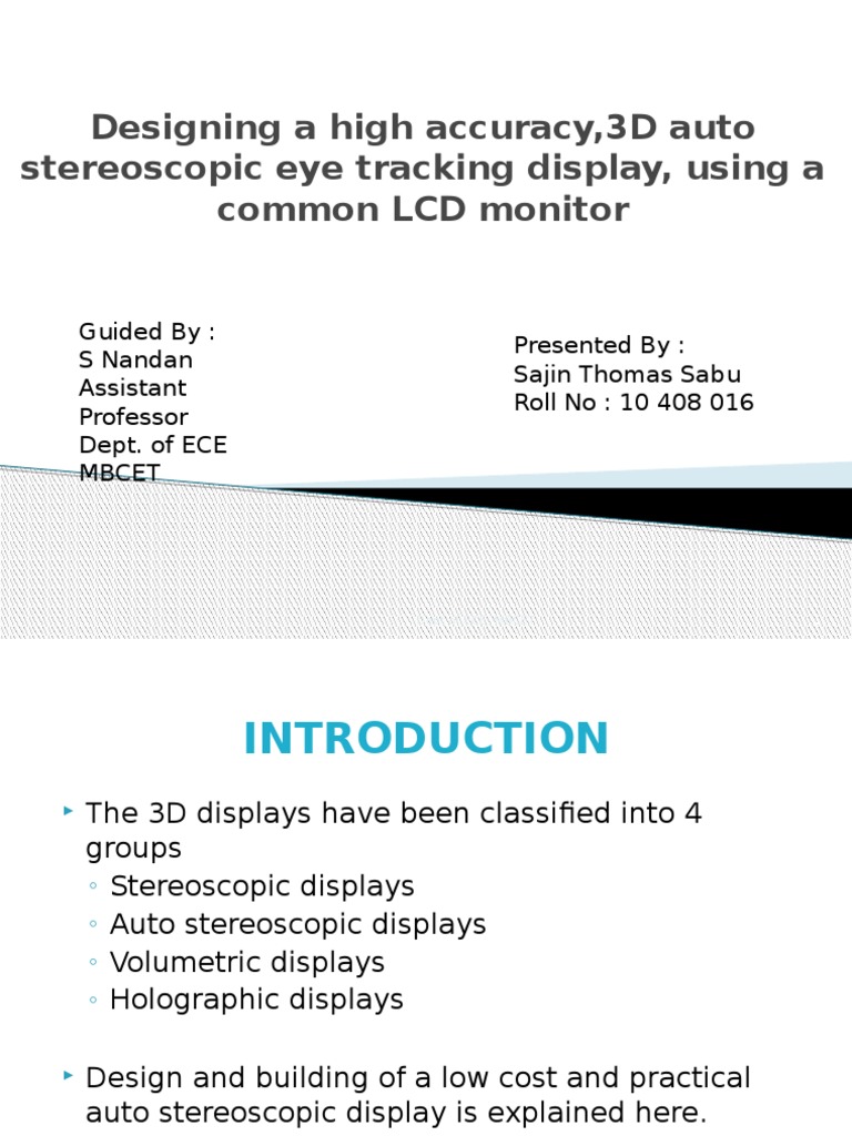 3 D Autostereoscopic Eye Tracking | PDF | Stereoscopy | Recording