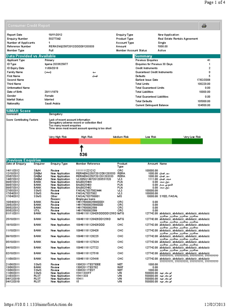 Saudi Arabia Consumer Credit Report | PDF | Credit History | Credit