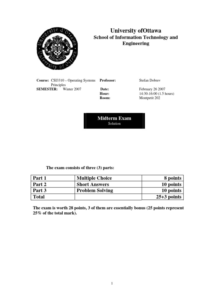 Csi 3310 Midterm Samples Solution | PDF | Kernel (Operating System ...