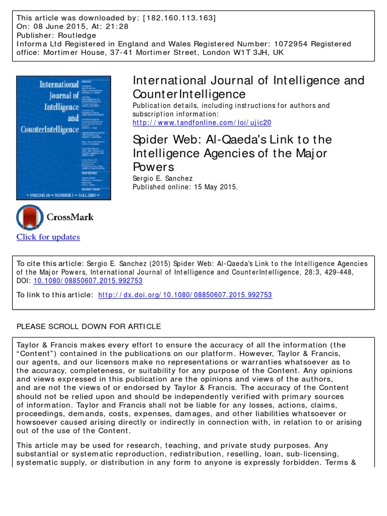 International Journal of Intelligence and Counterintelligence ...