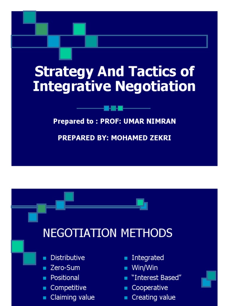 Chap 3 Integrative Negotiation | PDF | Negotiation | Psychological Concepts