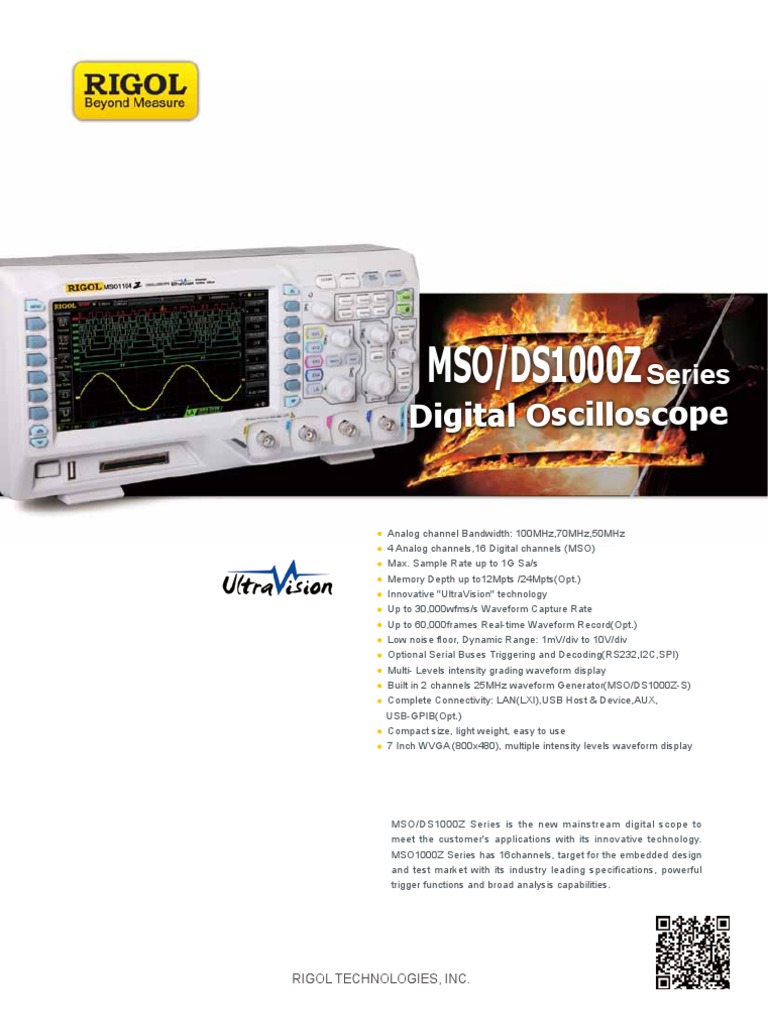 MSO/DS1000Z Series Digital Oscilloscope with 7 inch Display | PDF | Frequency Modulation | Hertz