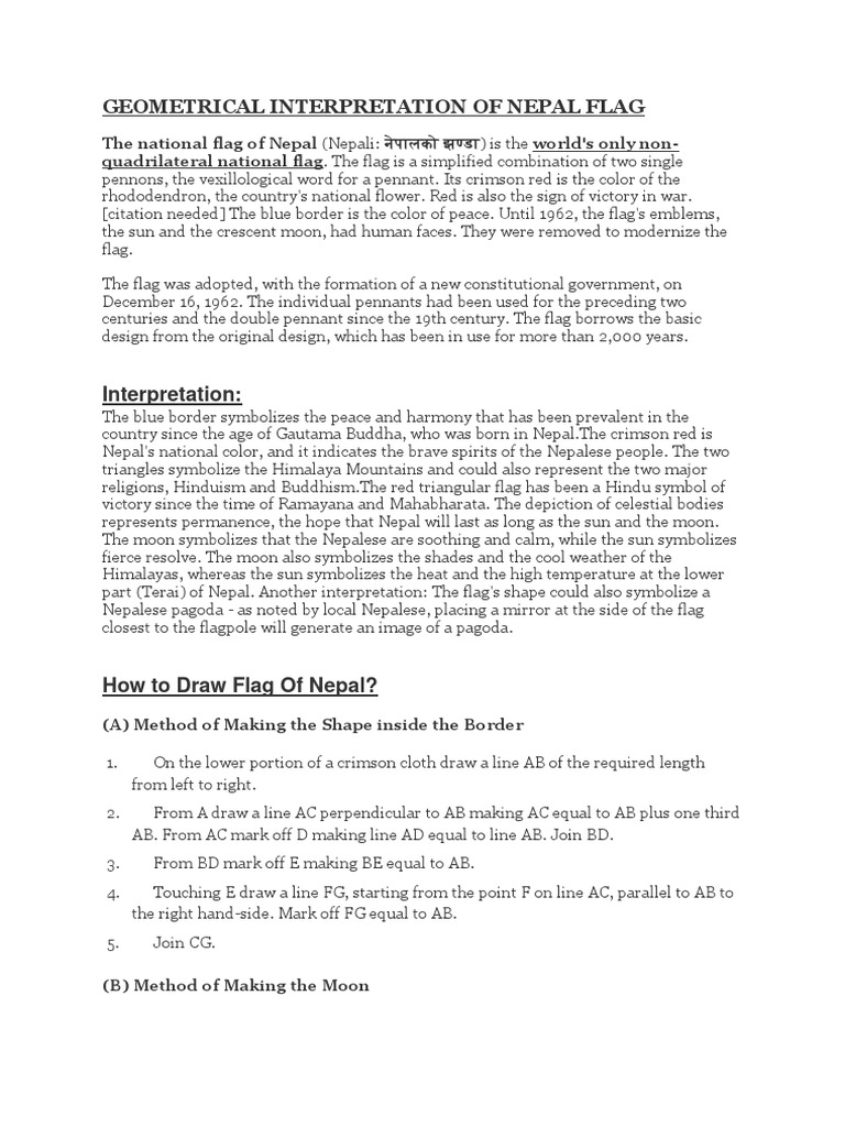 Geometrical Interpretation of Nepal Flag | PDF | Symbols | Geometry