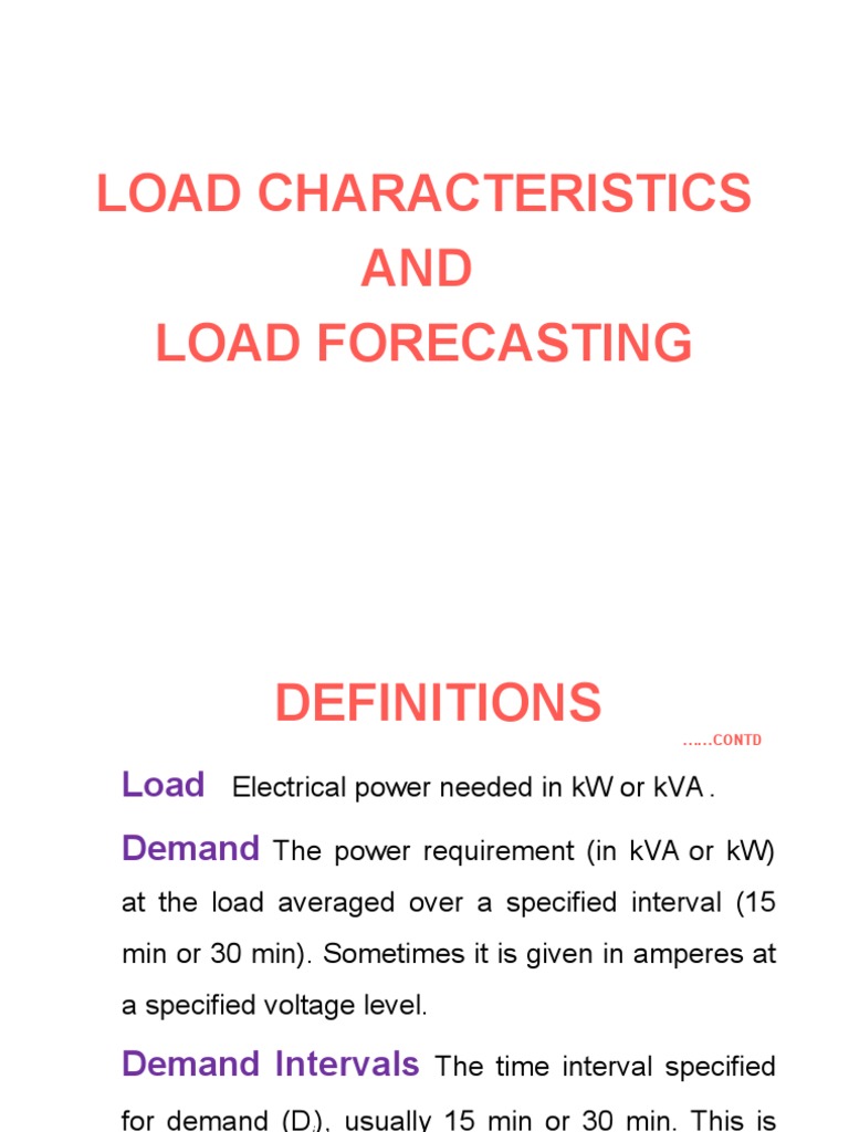 Load Characteristics AND Load Forecasting | PDF | Electric Power ...
