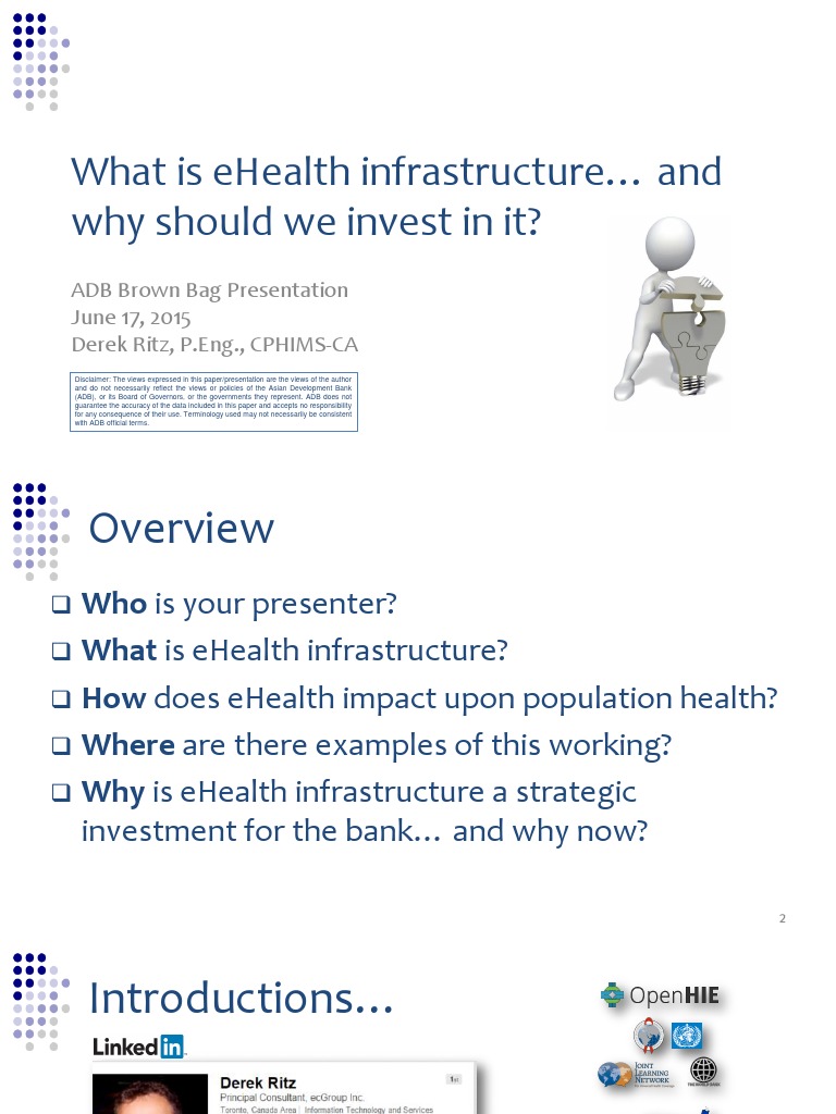 PRESENTATION: What Is Ehealth Infrastructure and Why We Should Invest ...