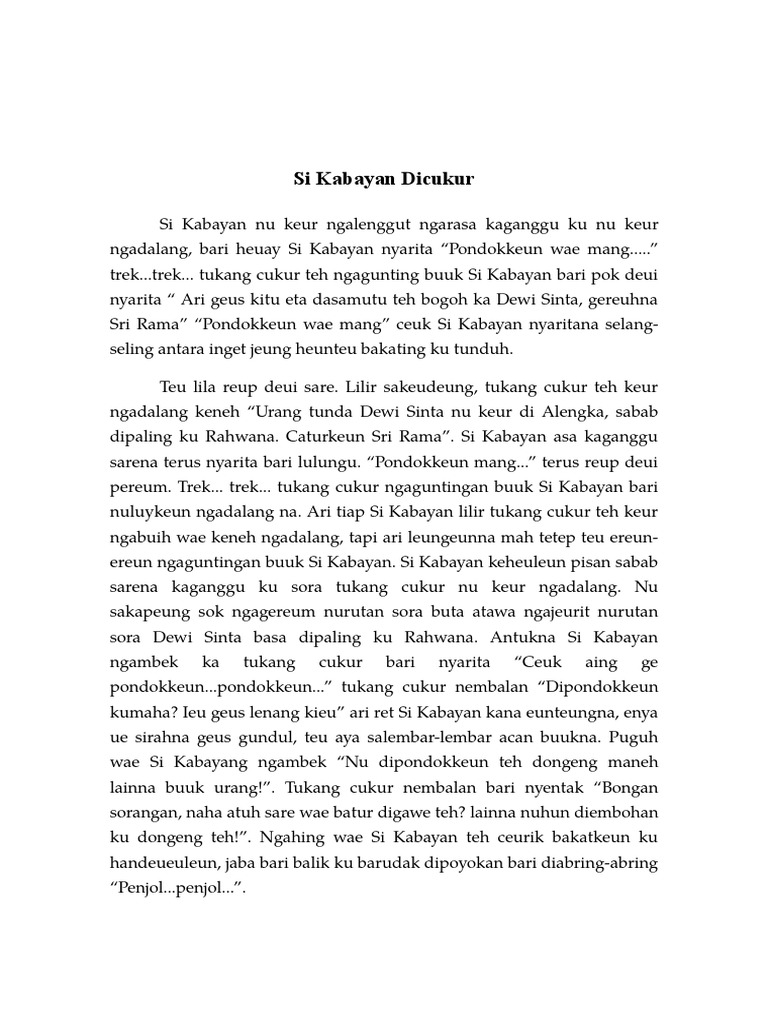 Si Kabayan Dicukur | PDF