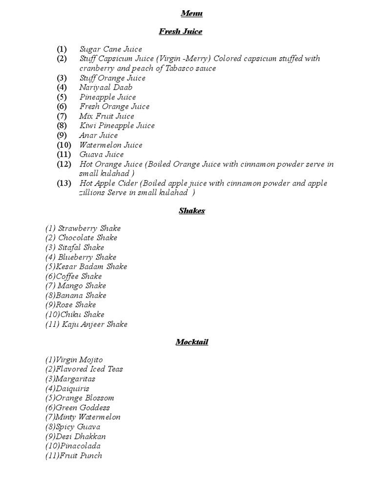 Menu For Indian Wedding | PDF | Sushi | Curry