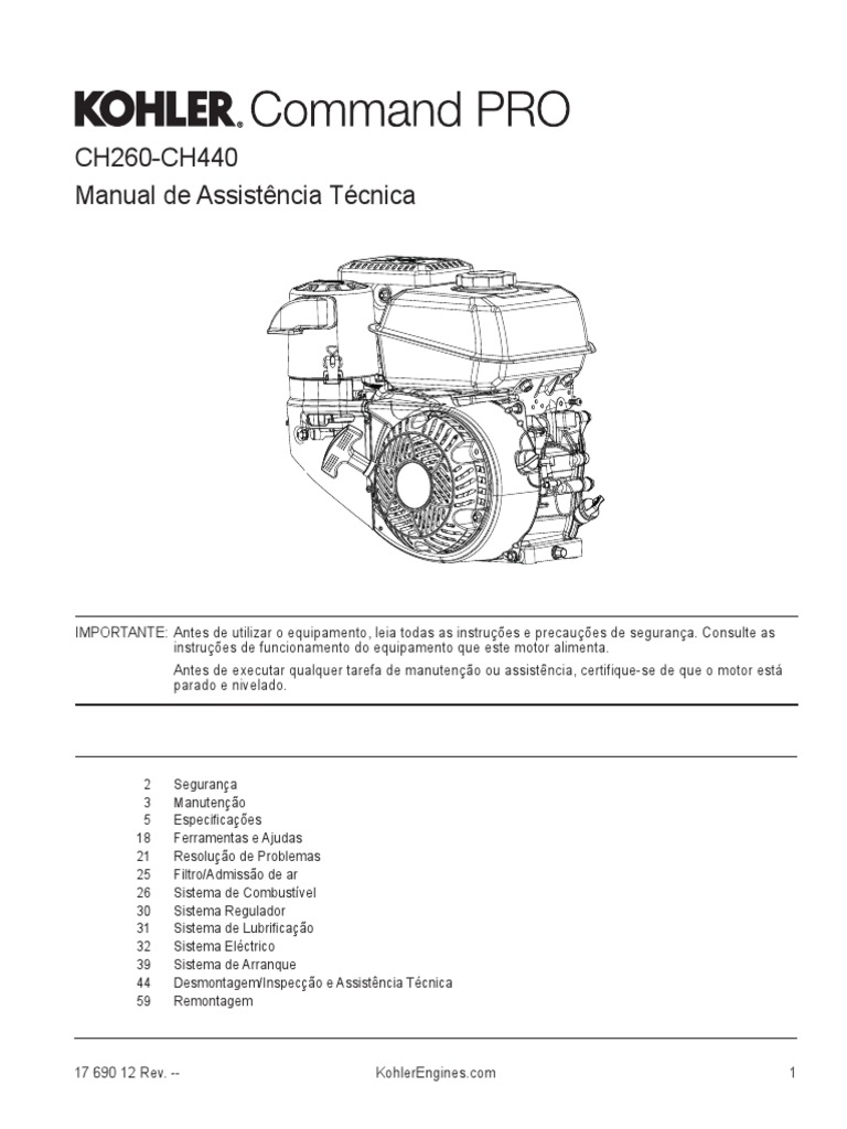 Kohler Command PRO Parts Manual | PDF | Óleo de motor | Pistão