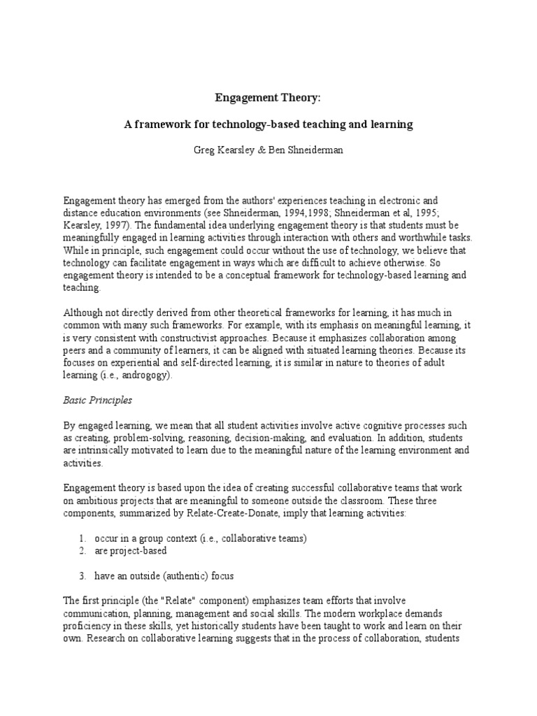 Engagement Theory 2 | PDF | Educational Technology | Collaboration