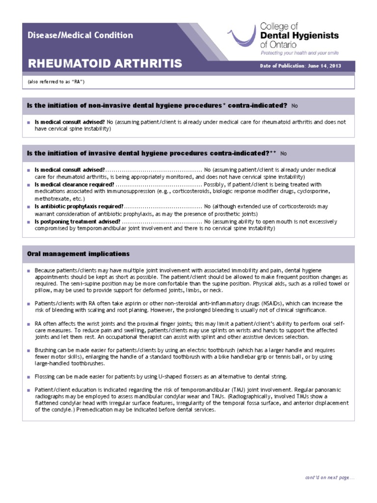 CDHO Factsheet Rheumatoid Arthritis | Download Free PDF | Arthritis ...