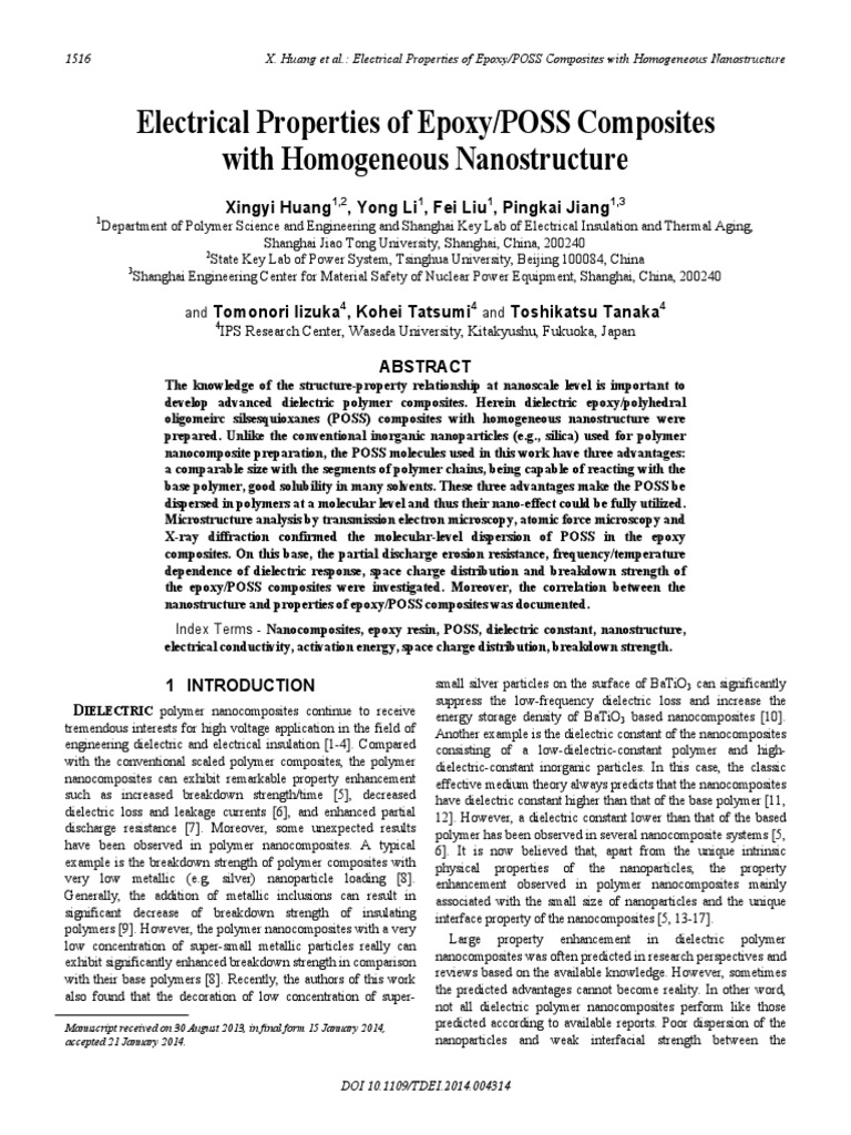 Electrical Properties of Epoxy/POSS Composites With Homogeneous ...
