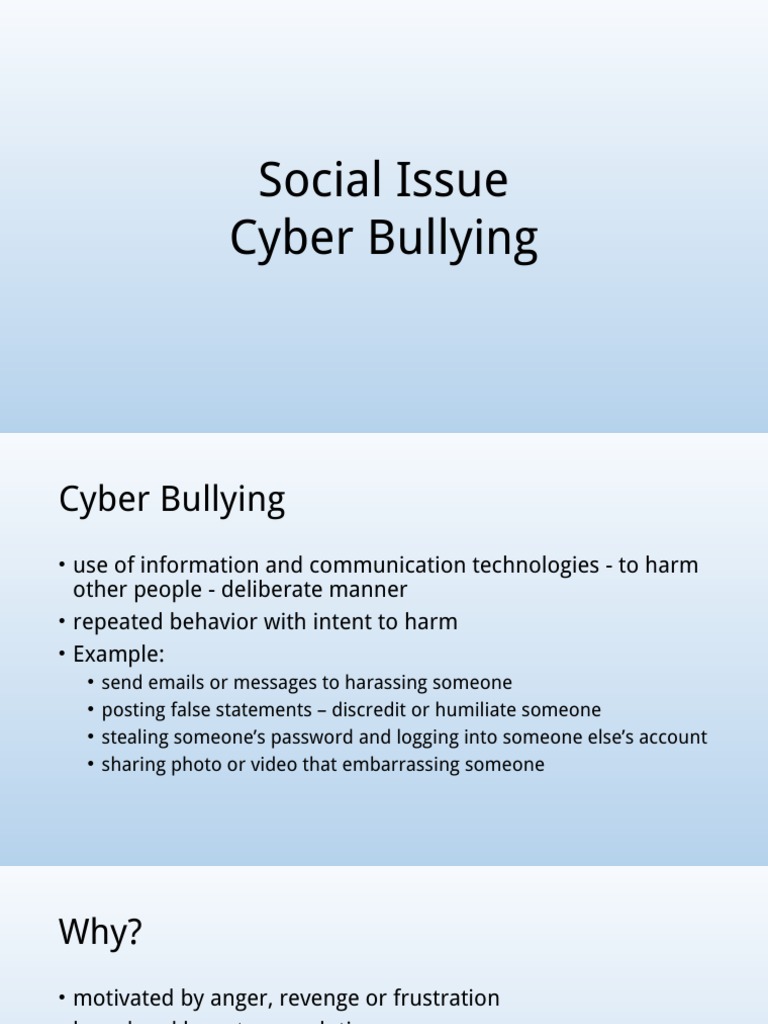 Cyberbullying as a Social Issue | PDF
