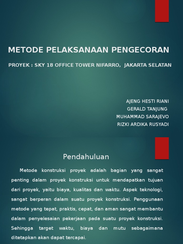 Metode Pelaksanaan Pengecoran | PDF | Teknologi & Rekayasa