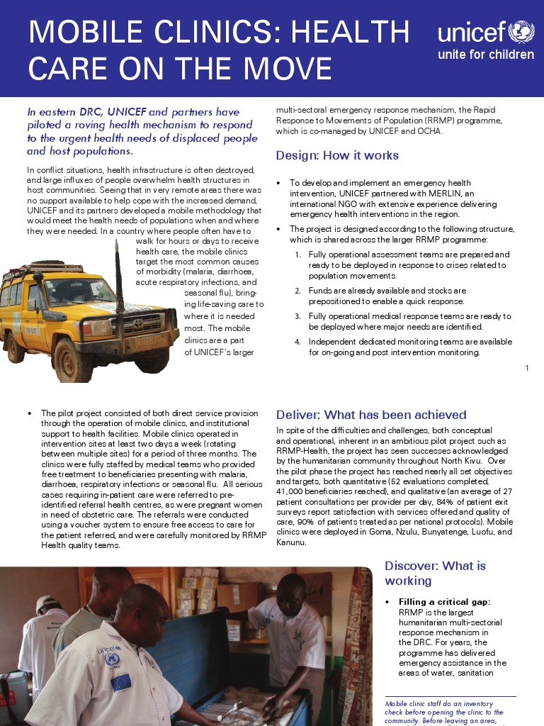 Best Practices Guidelines No.16: Mobile Clinics, Health Care On The ...