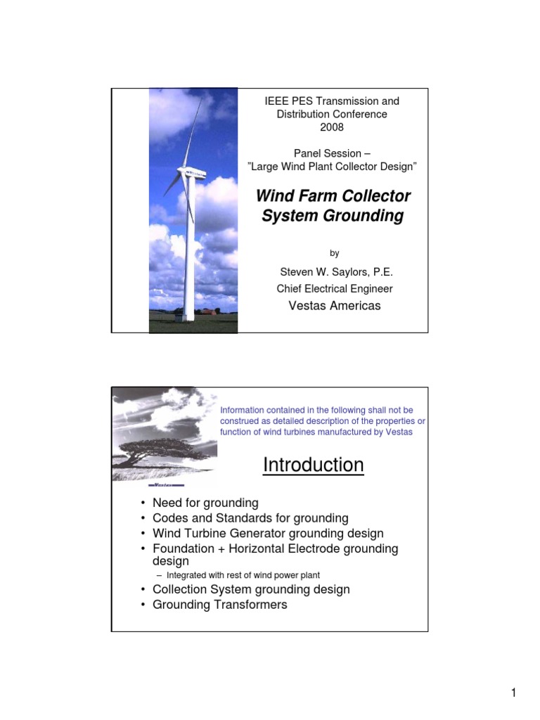 Wind Farm Collector System Grounding | PDF | Transformer | Wind Power