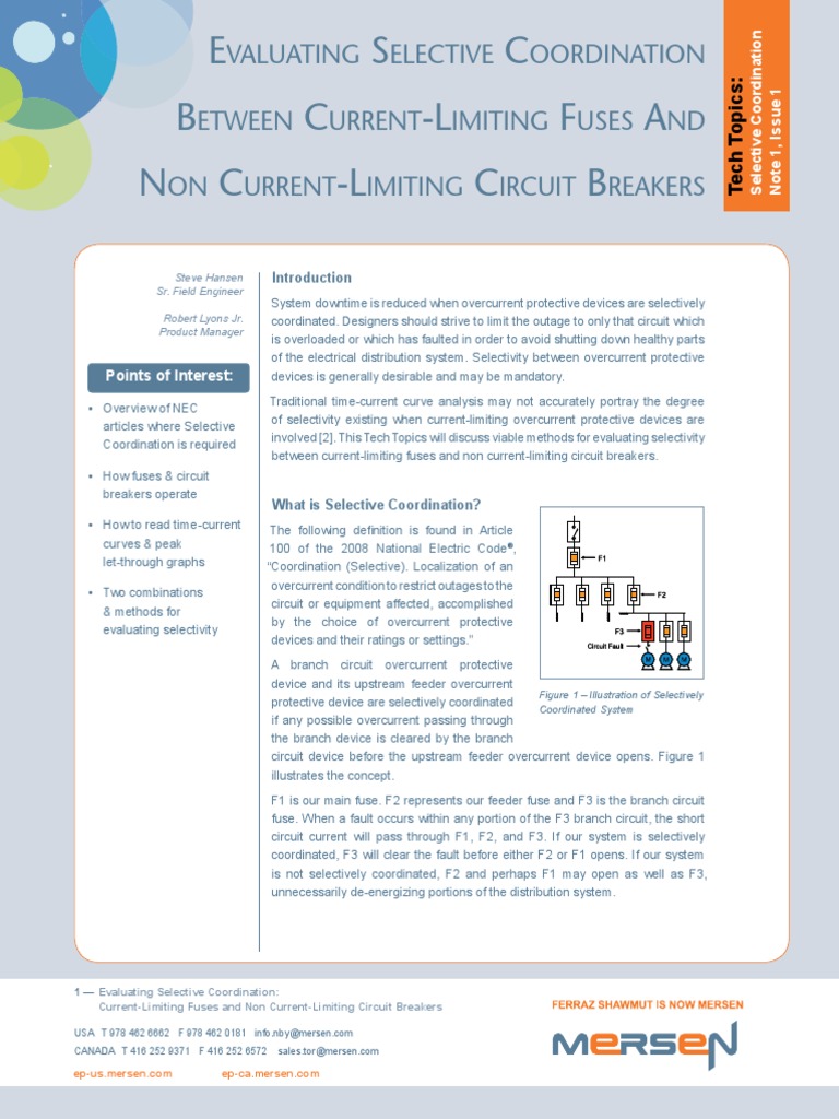 Evaluating Selective Coordination Current Limiting Fuses Circuit ...