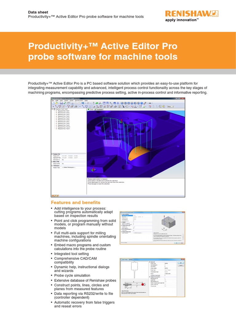 Productivity+™ Active Editor Pro Probe Software For Machine Tools | PDF ...