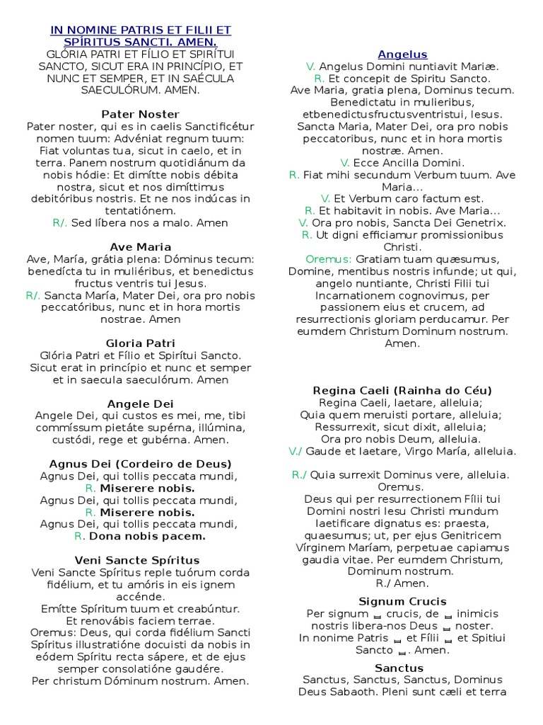 In Nomine Patris Et Filii Et Spíritus Sancti Imprimir | PDF | Oração ...
