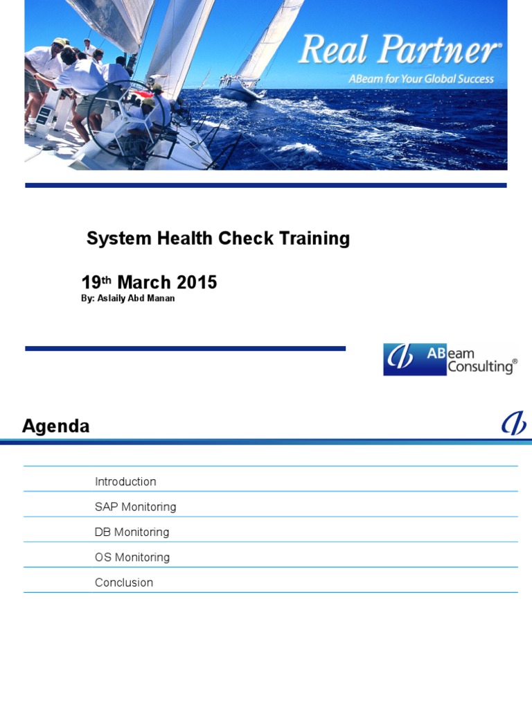 System Health Check Training 19 March 2015: By: Aslaily Abd Manan | PDF ...