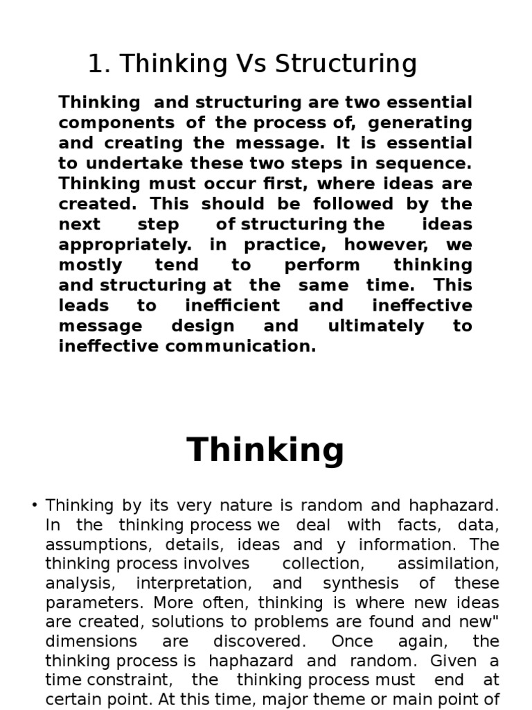 Thinking V/s Structure | PDF | Thought | Inductive Reasoning