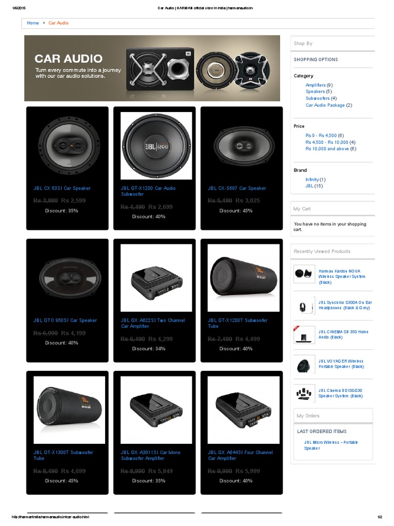 JBL Car Audio Products and Discounts | PDF