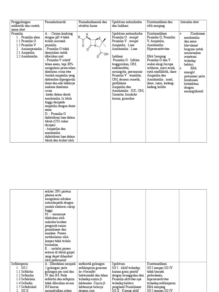 Penggolongan dan Contoh Antibiotik | PDF