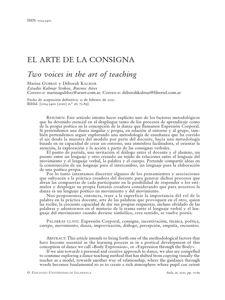 El Arte de La Consigna | PDF | Espacio | Bailes