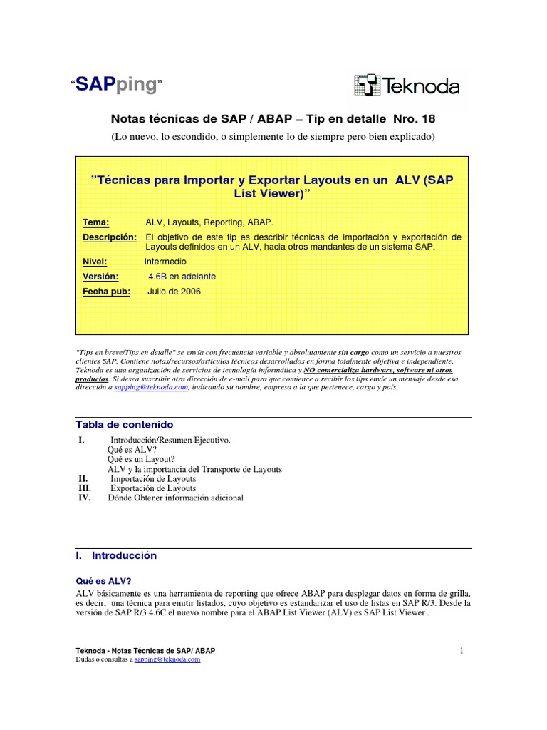 Layouts ALV | PDF | Sap Se | Transporte