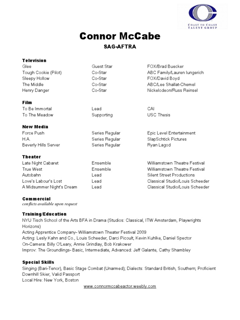 Connor Mccabe Resume 6 17 15 | PDF | Young Adult
