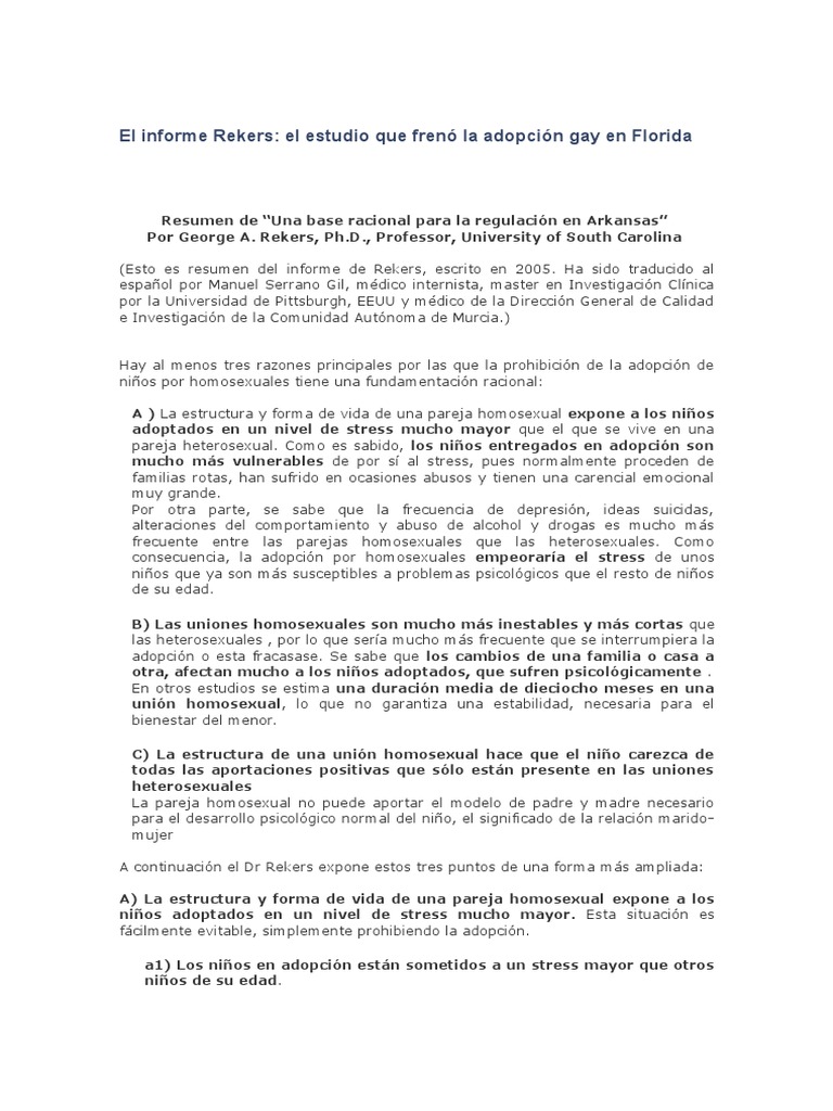 El Informe Rekers | PDF