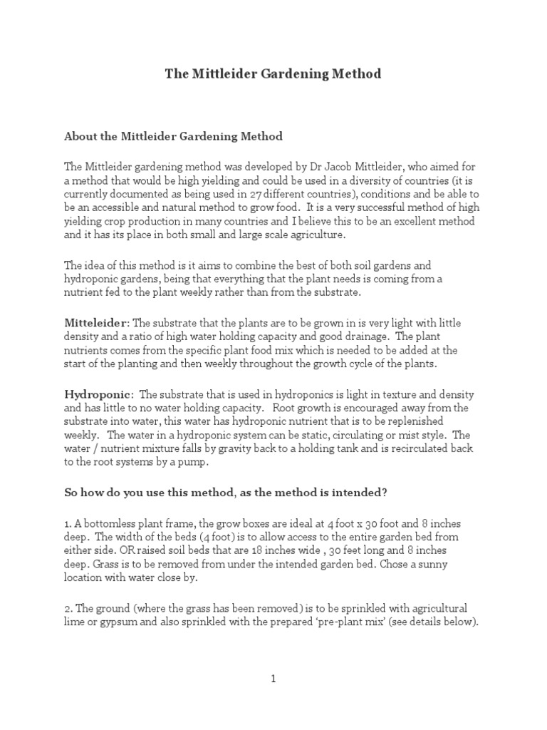 Mittleider Gardening Method Overview | PDF | Hydroponics | Land Management