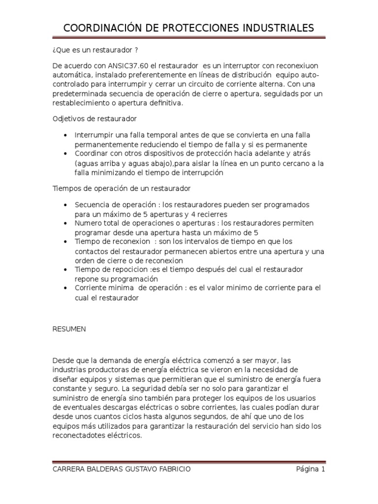 Coordinacion de Protecciones | PDF | Transformador | Corriente eléctrica