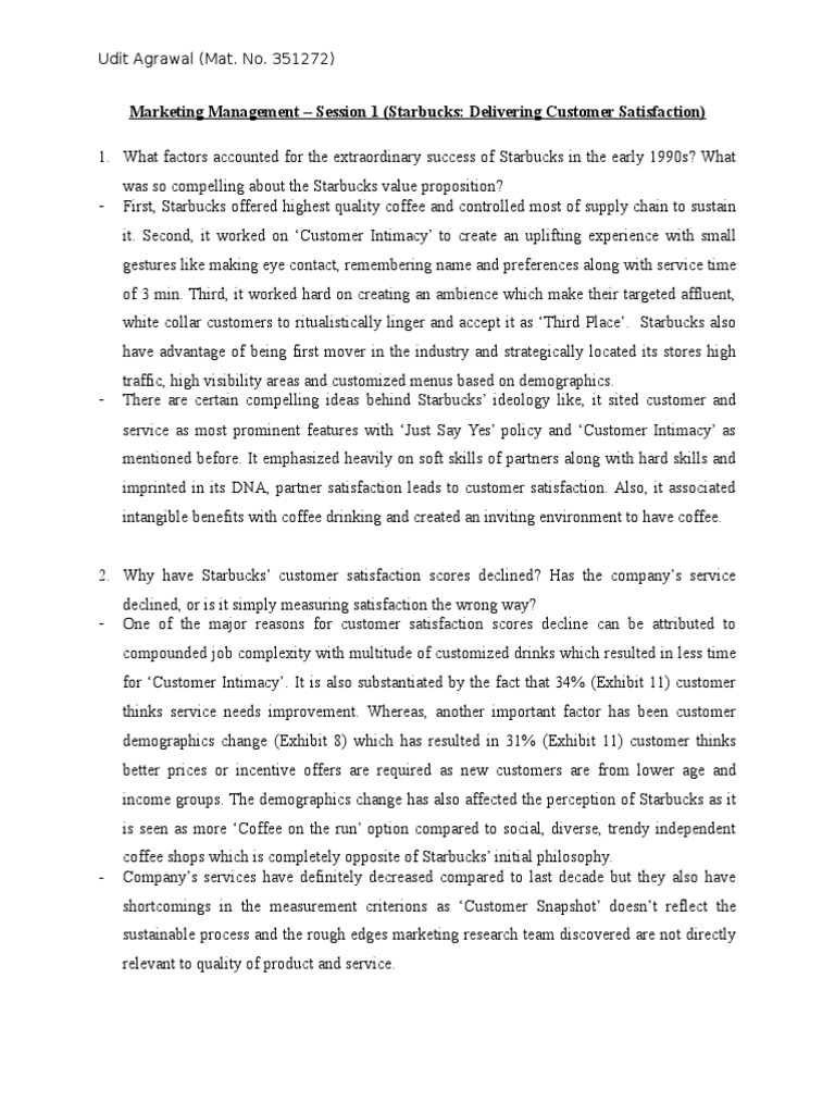 Starbucks Write Up | PDF | Starbucks | Customer Satisfaction