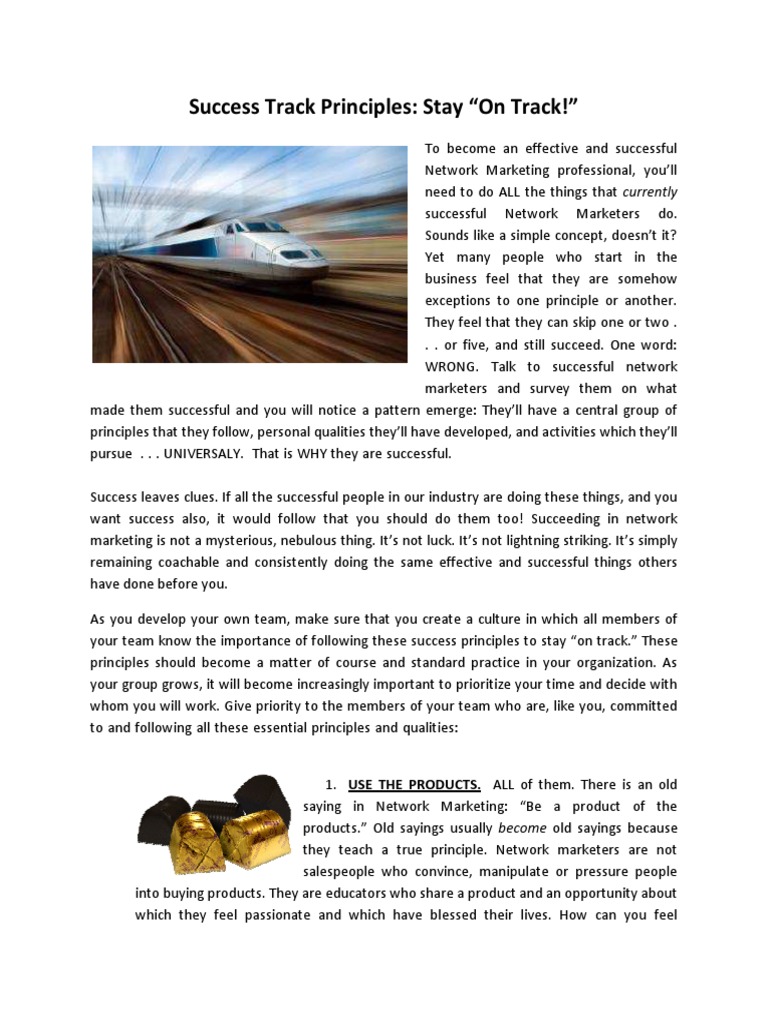 Success Track Principles | Download Free PDF | Multi Level Marketing